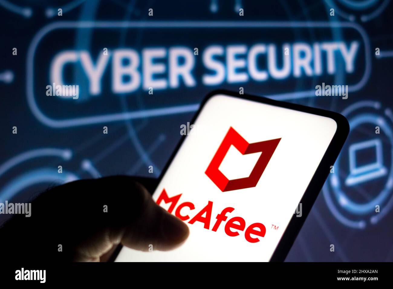 In this photo illustration the logo from the cyber security company ...