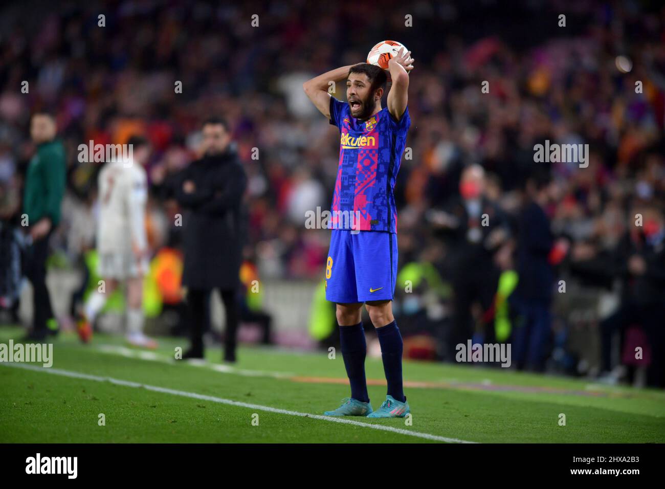 Barcelona,Spain.10 March,2022. Jordi Alba (18) of FC Barcelona during ...