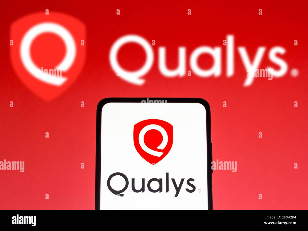 Brazil. 10th Mar, 2022. In this photo illustration the Qualys logo seen ...
