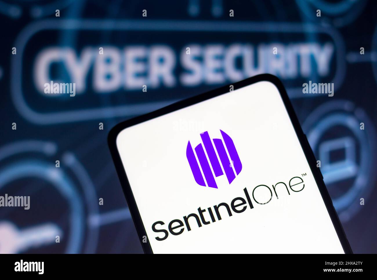 In this photo illustration the logo from the cyber security company ...