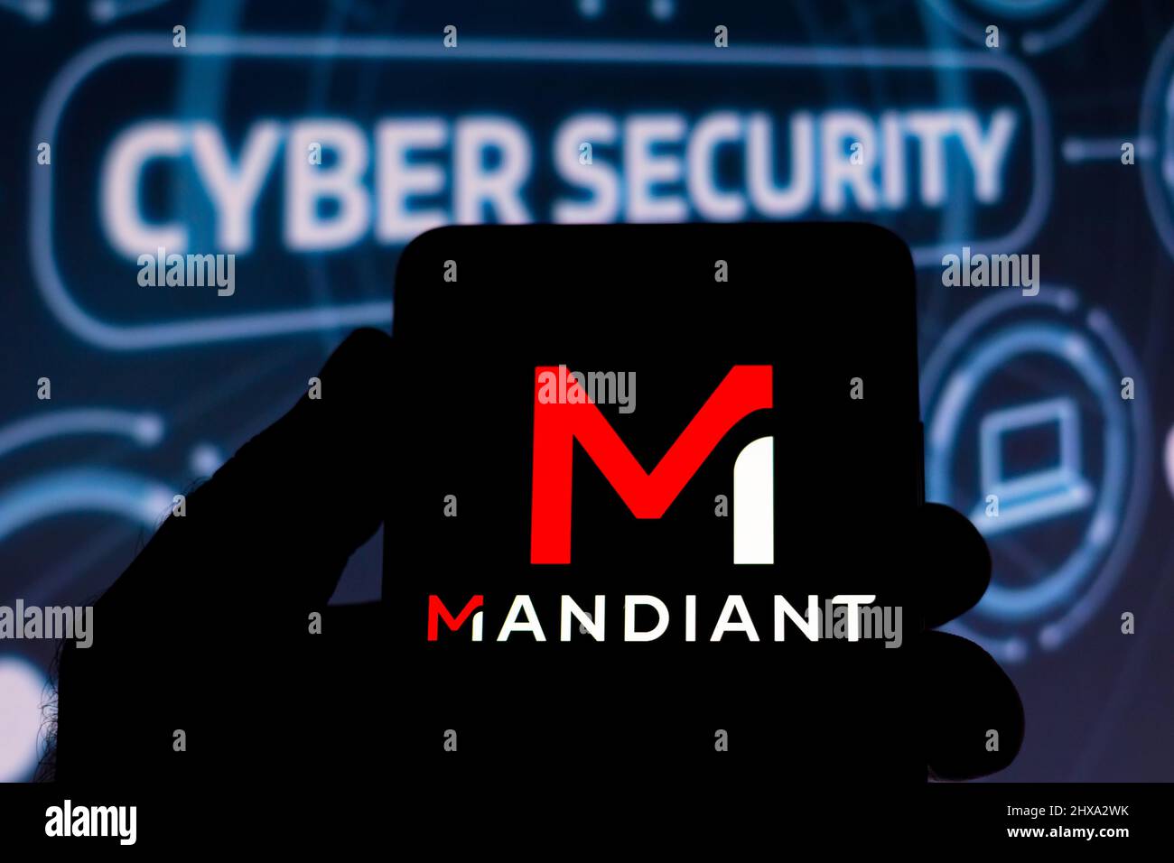 In this photo illustration the logo from the cyber security company ...