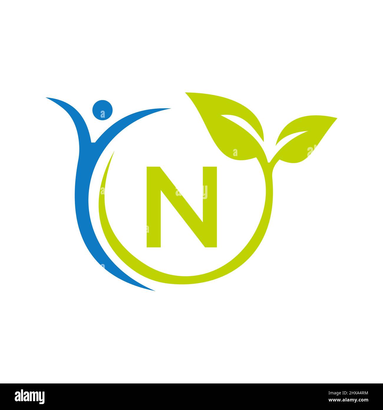 Letter N Health Care Logo Design. Medical Logo Template. Bio, Fitness ...