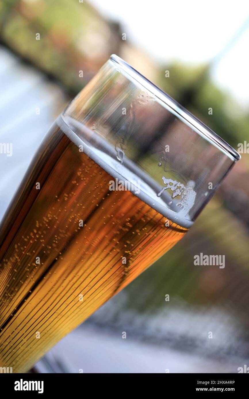 The glass of draught beer in outdoor cafe Stock Photo - Alamy