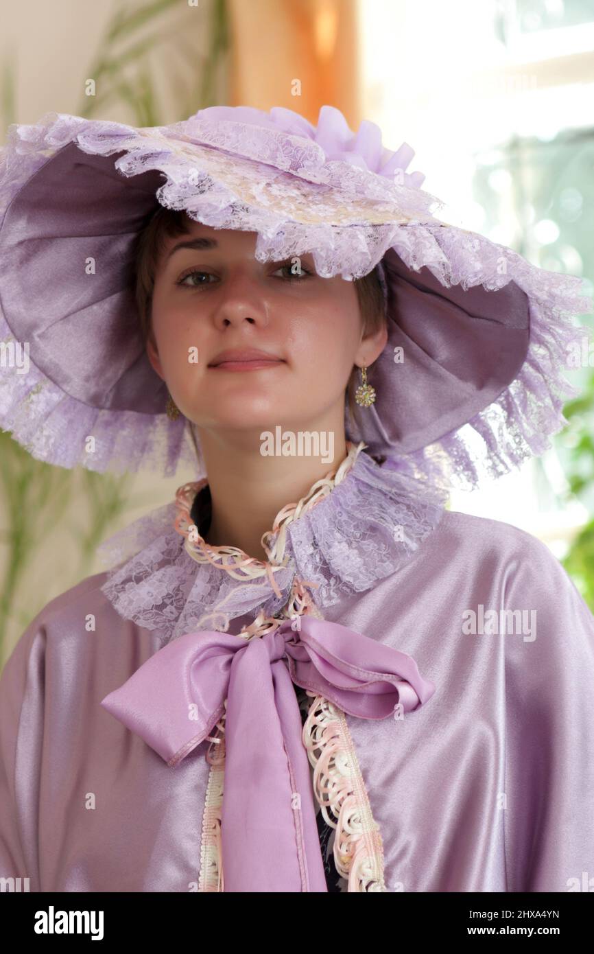 The young renascence woman poses at home Stock Photo - Alamy