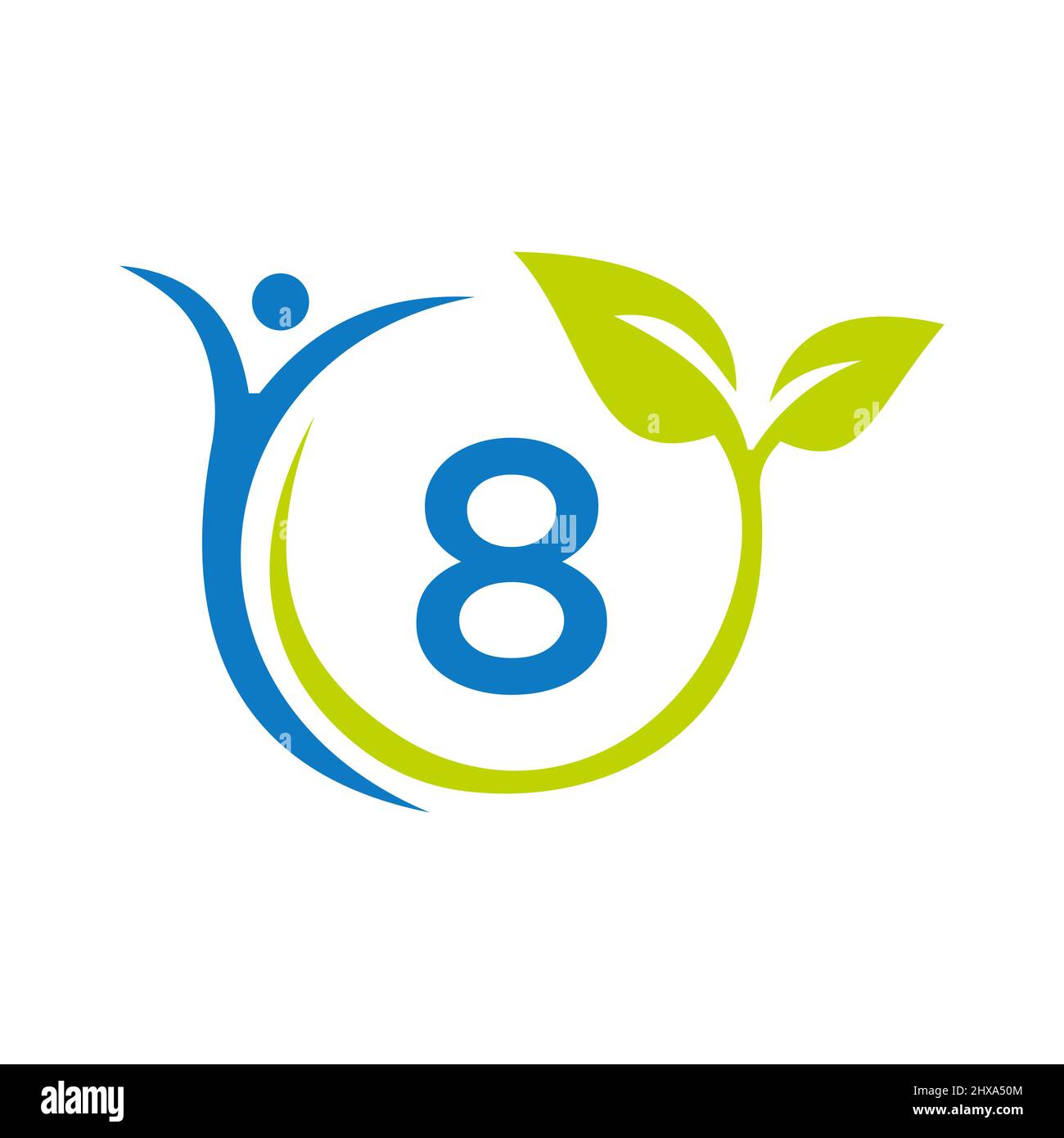 Letter 8 Health Care Logo Design. Medical Logo Template. Bio, Fitness ...