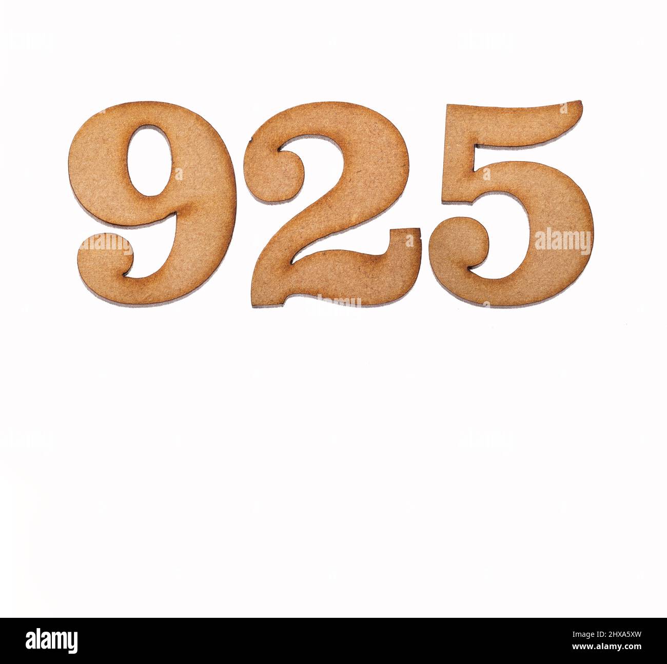 Number 925 in wood, isolated on white background Stock Photo - Alamy
