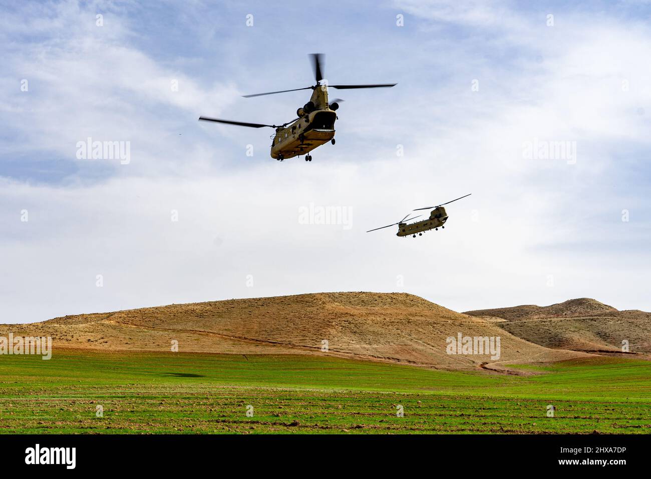 CH-47 Chinook helicopter crews with the 11th Expeditionary Combat ...