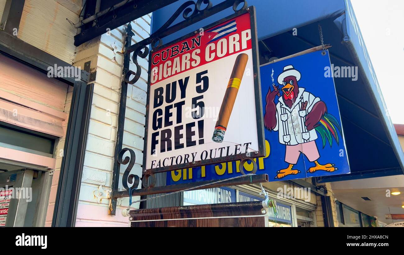 Cuban Cigar factory at Little Havana Calle Ocho - MIAMI, UNITED STATES ...