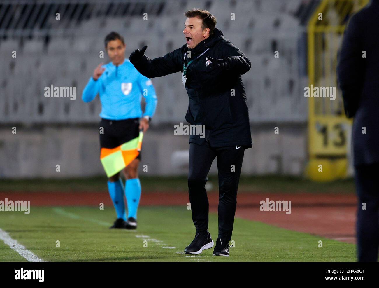 Belgrade, Serbia. 10th Mar, 2022. Partizan's head coach Aleksandar ...