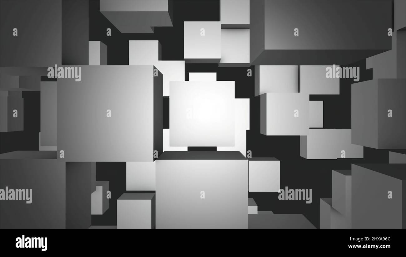 Transforming Cubes wall background. 3D animation. Abstract Cubes ...