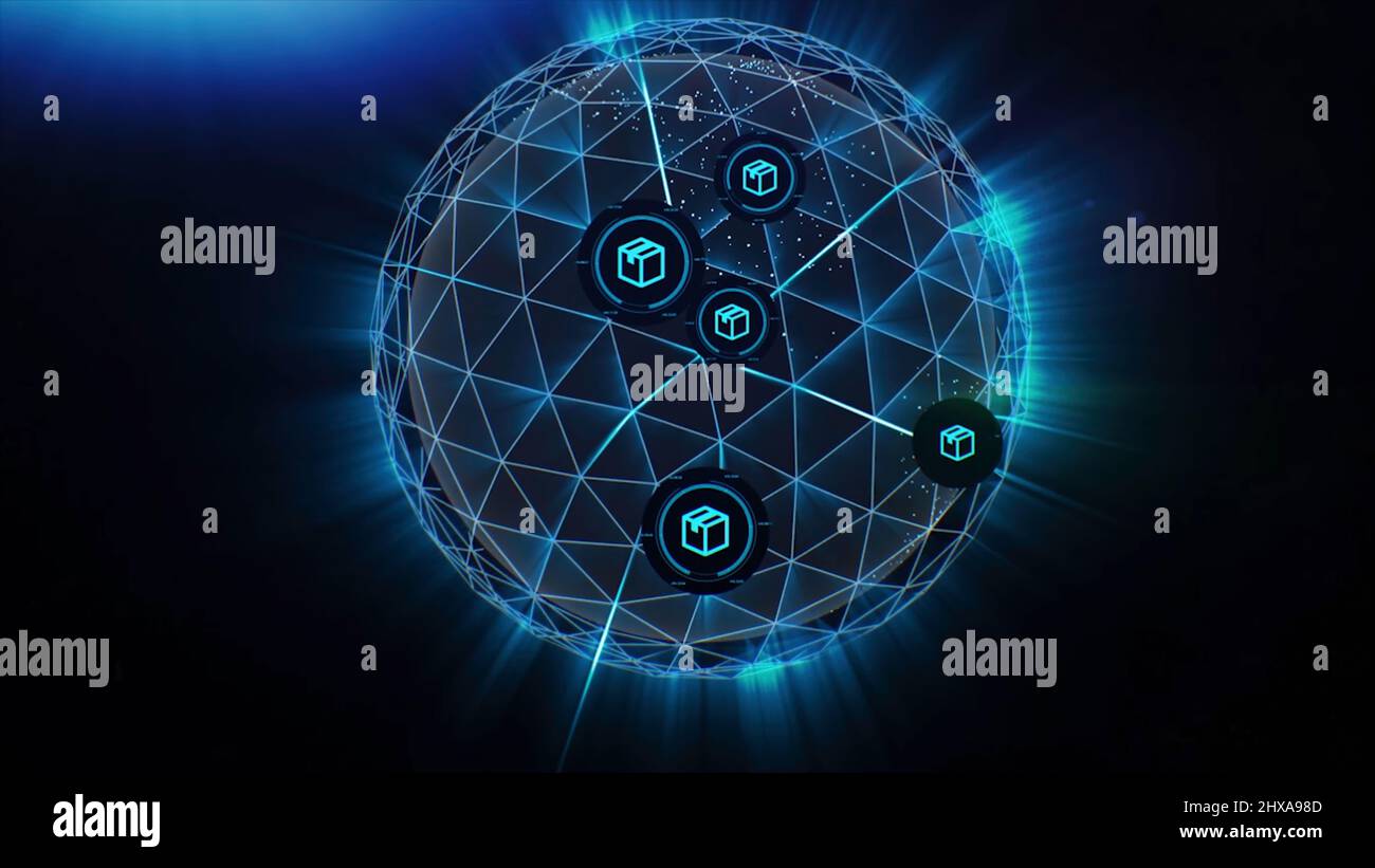 Abstract neon polygon rotating shape hi-res stock photography and ...