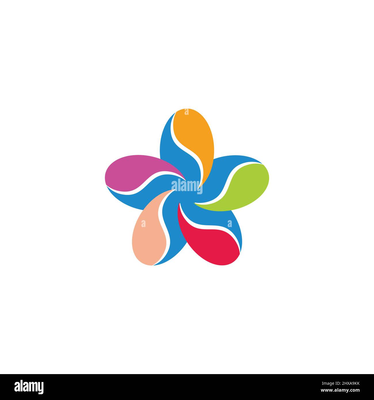 colorful flowers watercolors liquid splash curves logo vector Stock ...