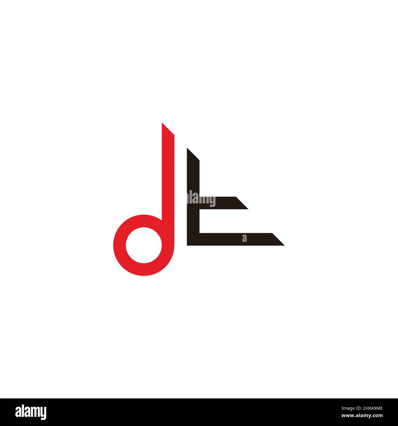 letter dt simple geometric colors font logo vector Stock Vector Image ...