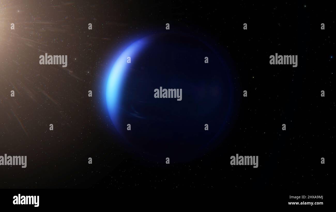 View of realistic atmosphere of space, twinkling stars and planet ...