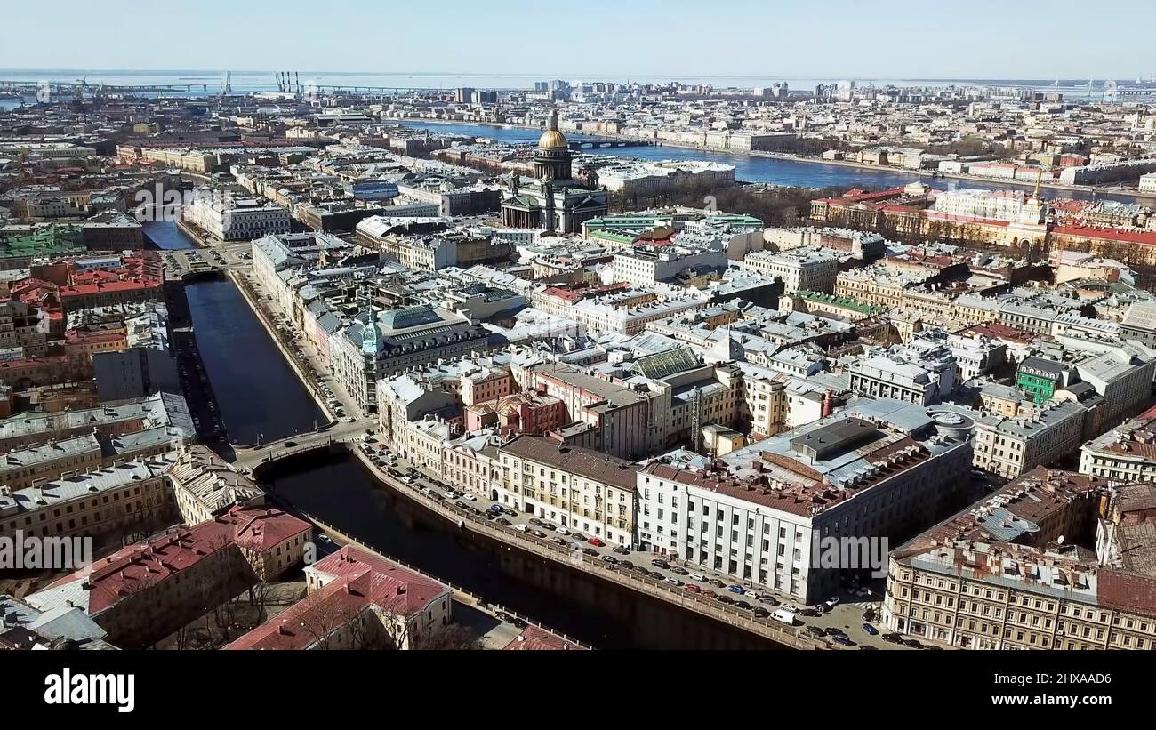 Top view of old town standing on river. Beautiful city with old ...