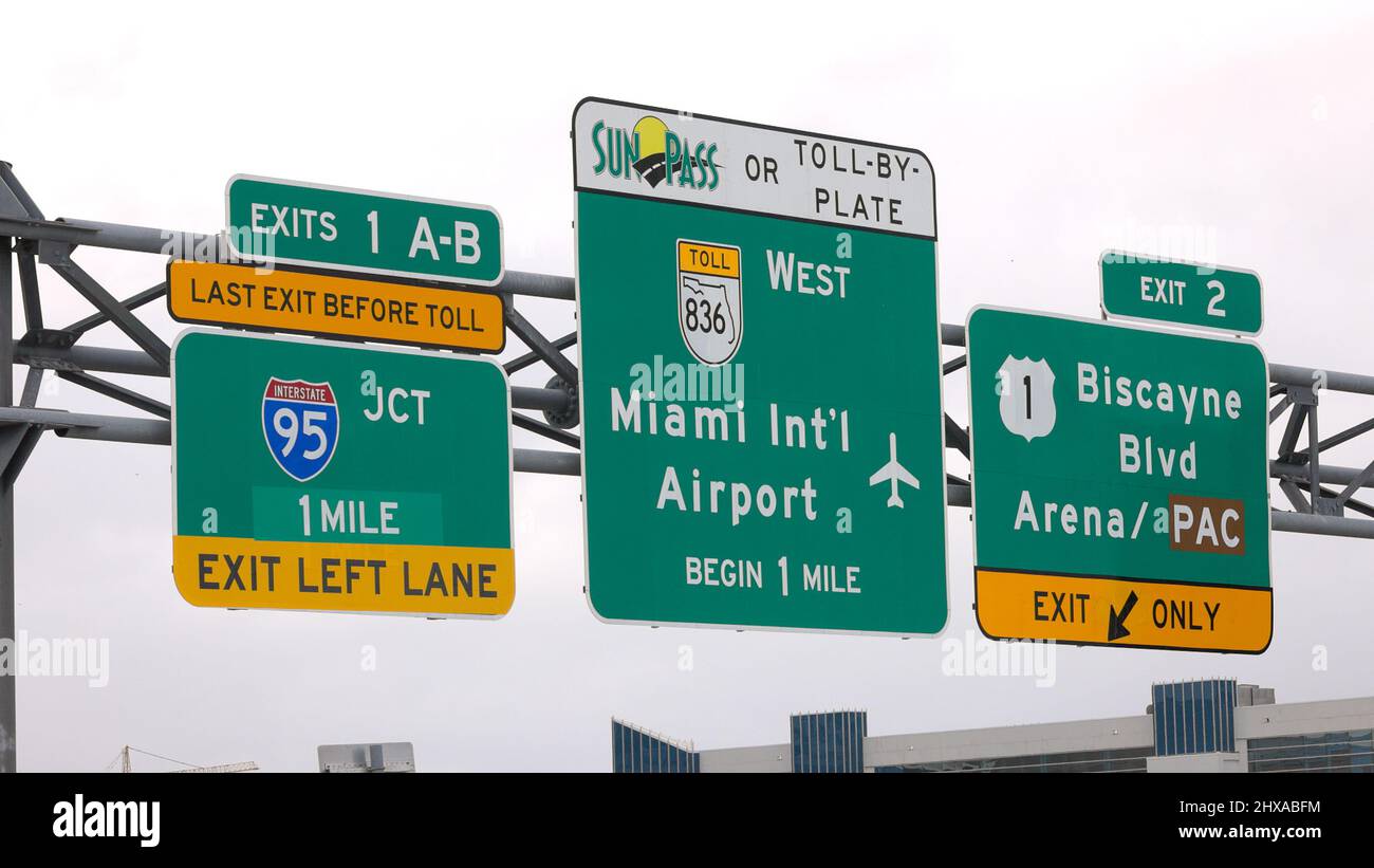 Exit board on the motorway hi-res stock photography and images - Alamy