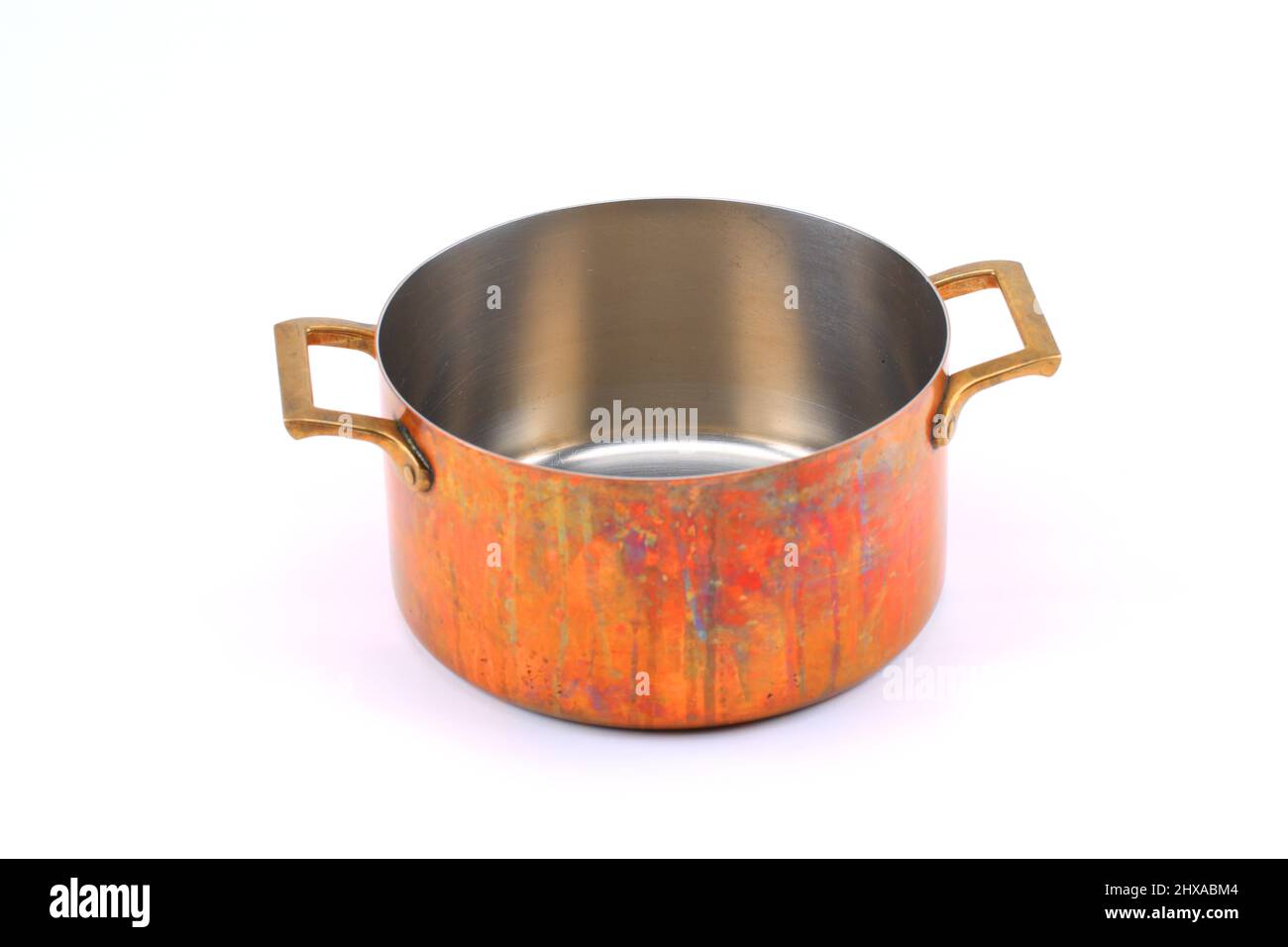 Copper Pot Isolated on White Background Stock Photo - Alamy