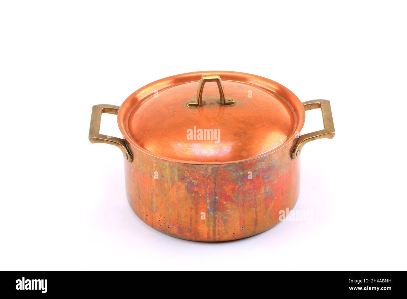 Copper Pot Isolated on White Background Stock Photo - Alamy