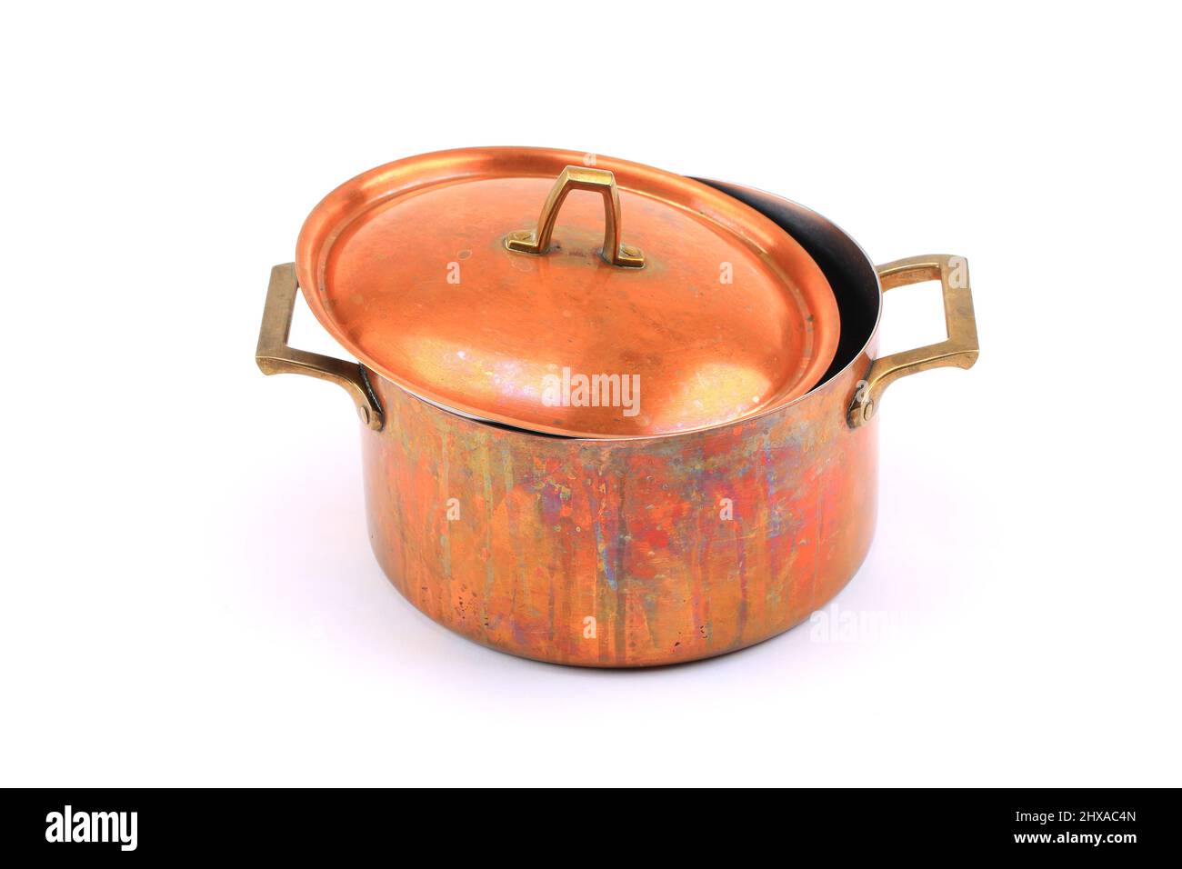 Copper Pot Isolated on White Background Stock Photo - Alamy