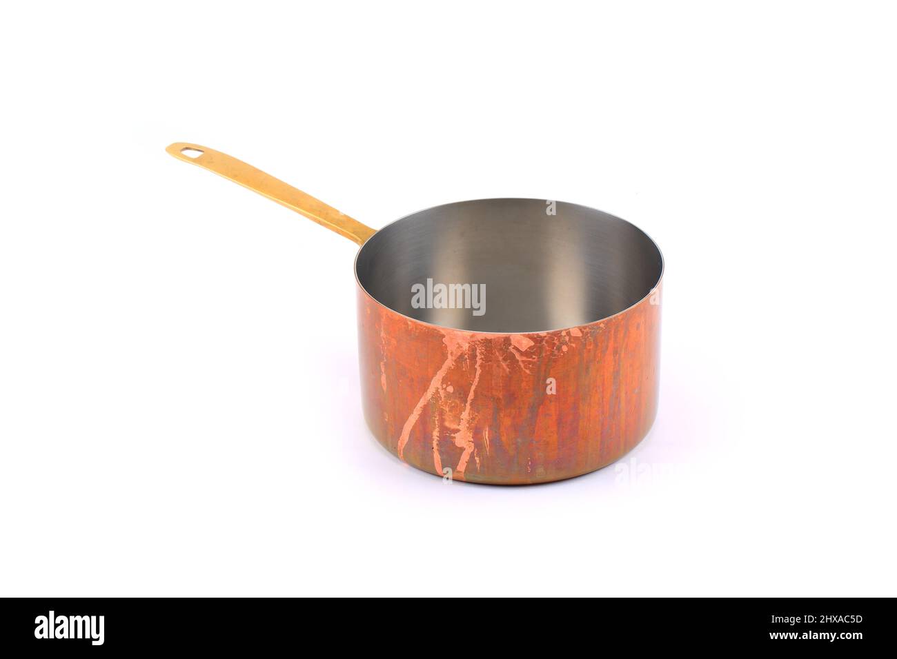 Copper Pot Isolated on White Background Stock Photo - Alamy