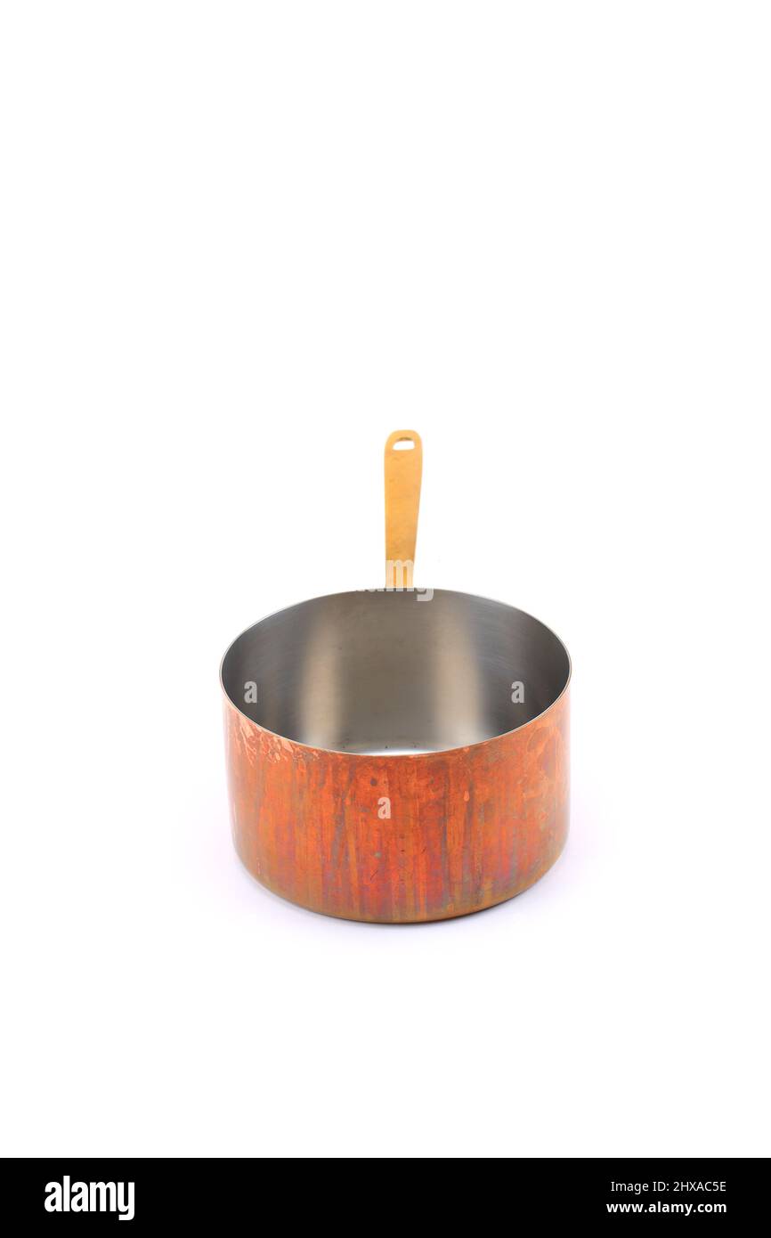 Copper Pot Isolated on White Background Stock Photo - Alamy