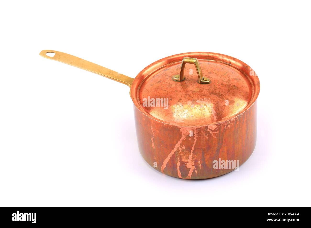 Copper Pot Isolated on White Background Stock Photo - Alamy