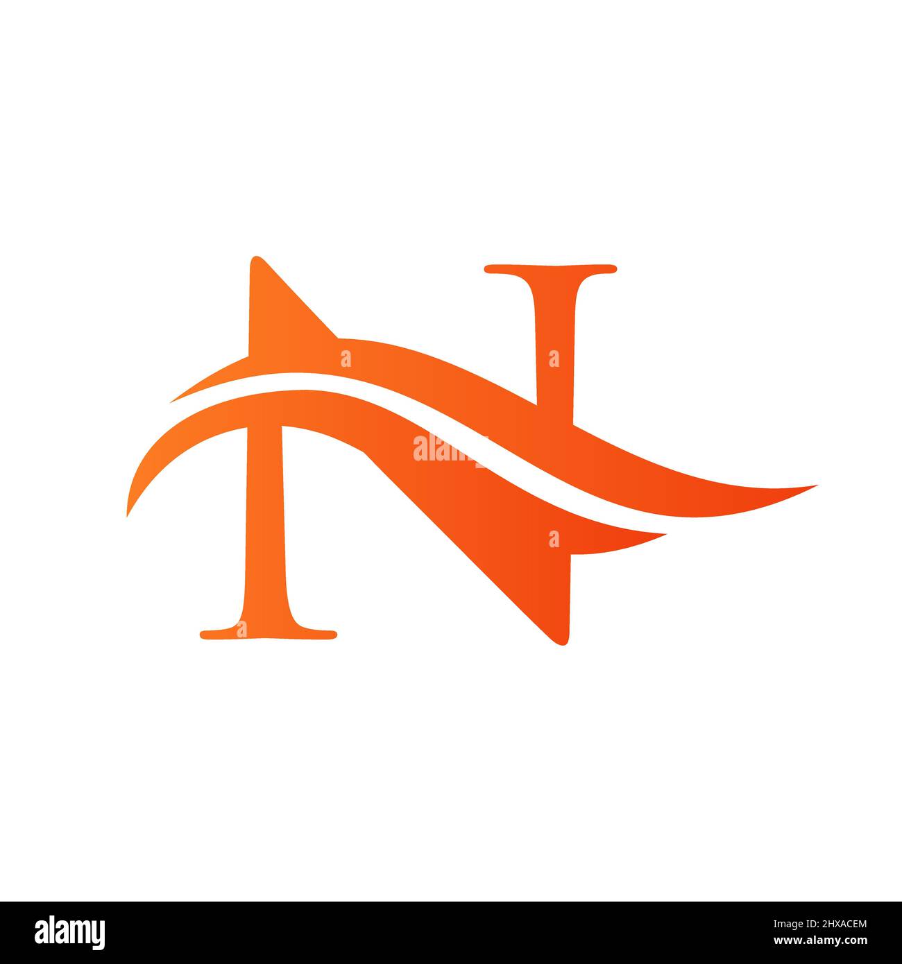 Letter N Logo Icon Design. Letter N Wave Sign Modern, Flat And Minimalist Business Logo Template ...