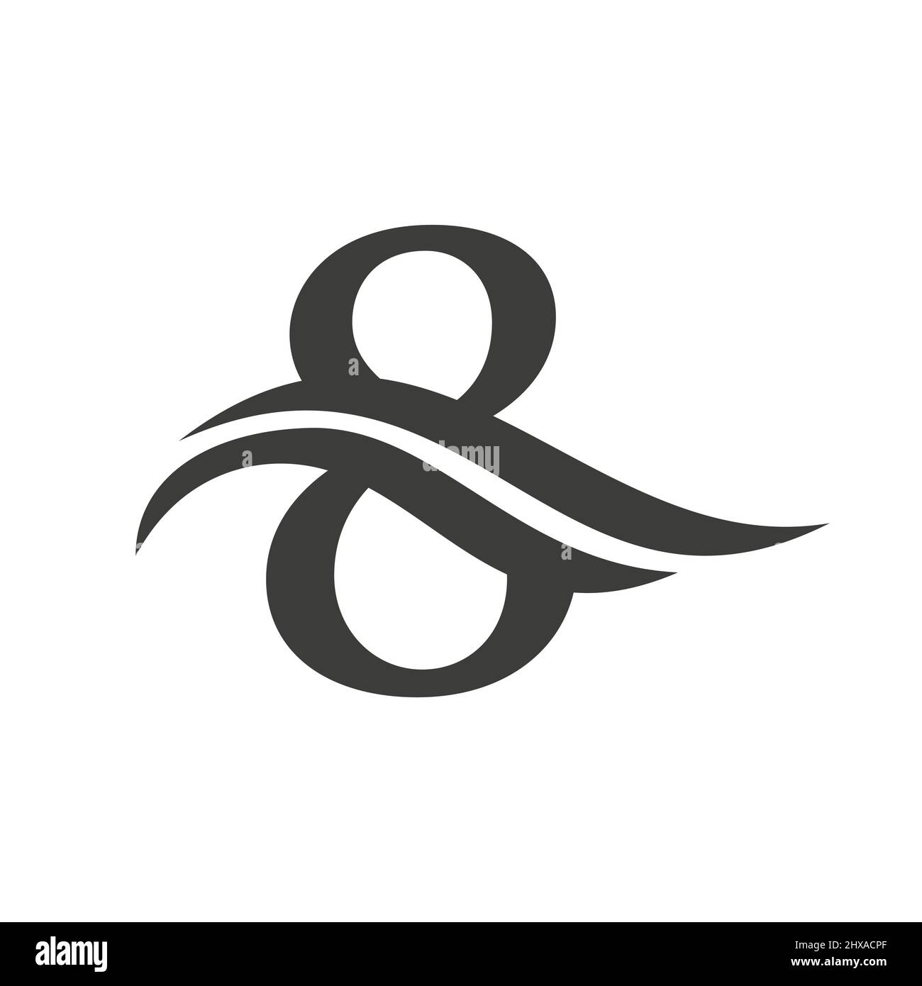 Letter 8 Logo Icon Design. Letter 8 Wave Sign Modern, Flat And ...