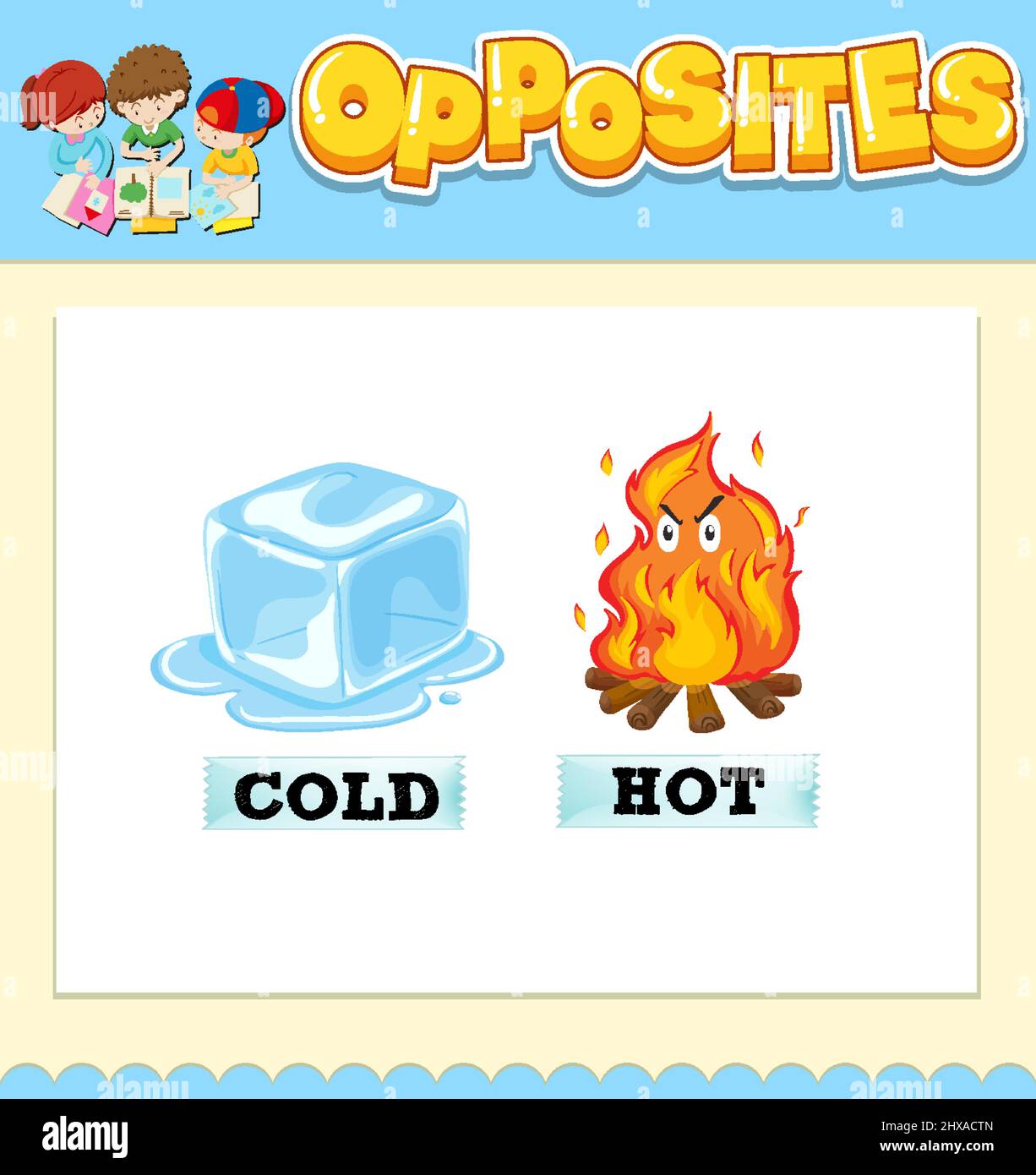 Opposite words for cold and hot illustration Stock Vector Image & Art ...