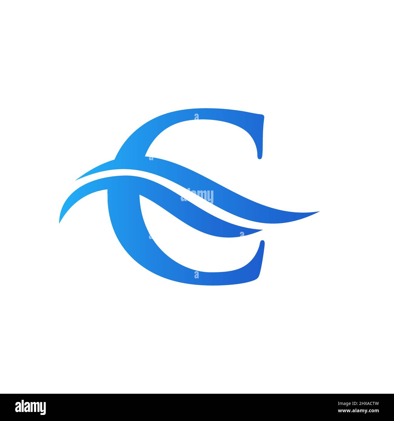 Letter C Logo Icon Design. Letter C Wave Sign Modern, Flat And ...