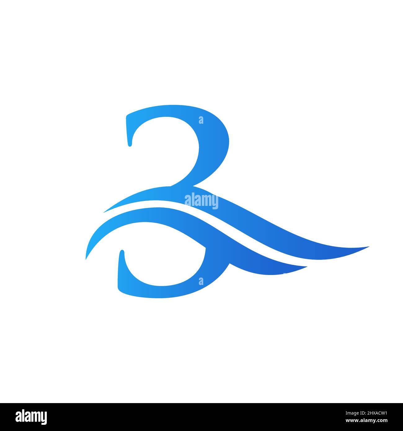 Letter 3 Logo Icon Design. Letter 3 Wave Sign Modern, Flat And ...