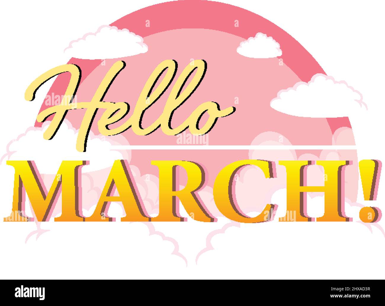 Word design for hello March illustration Stock Vector Image & Art - Alamy