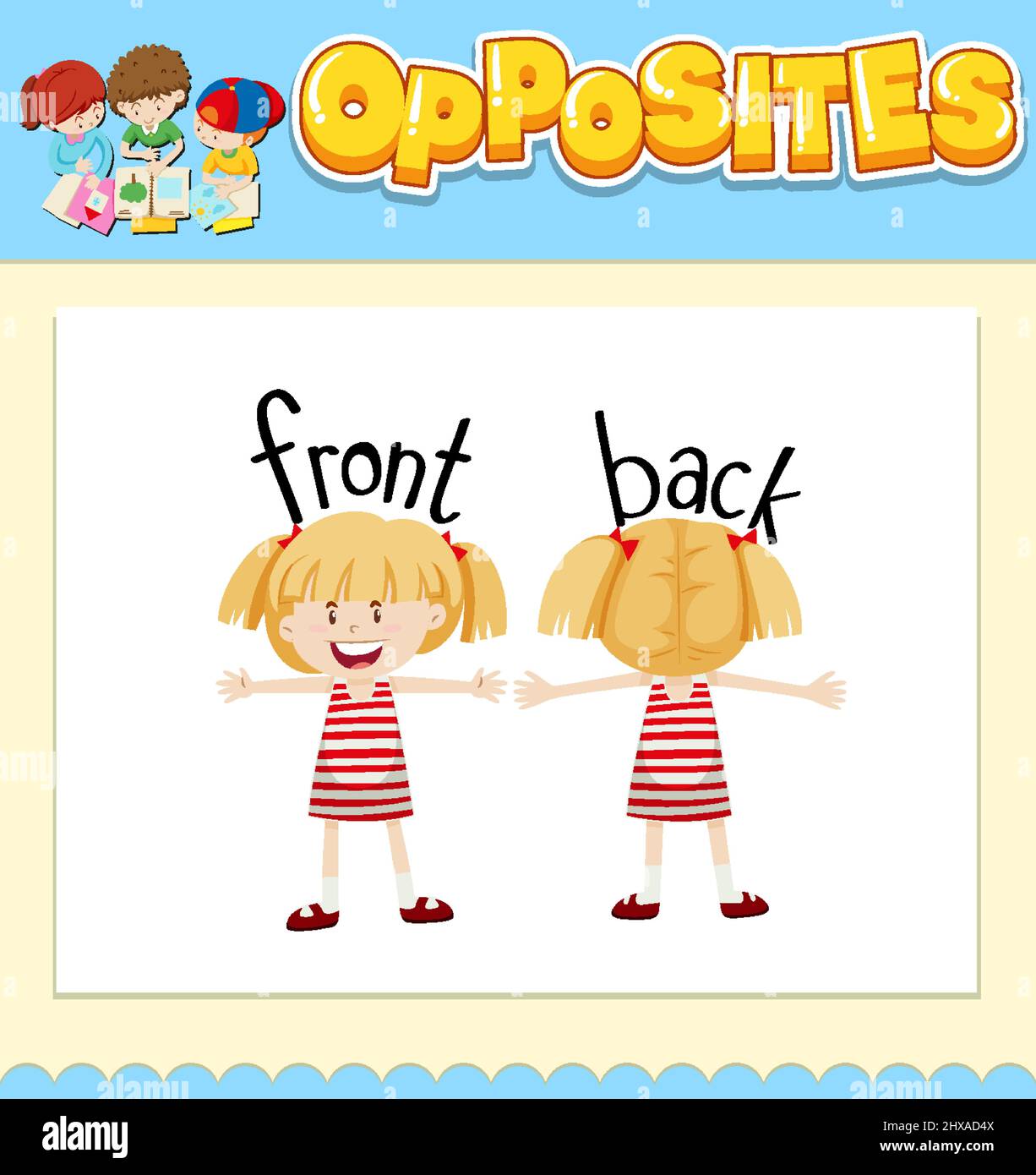 Opposite words for front and back illustration Stock Vector Image & Art ...