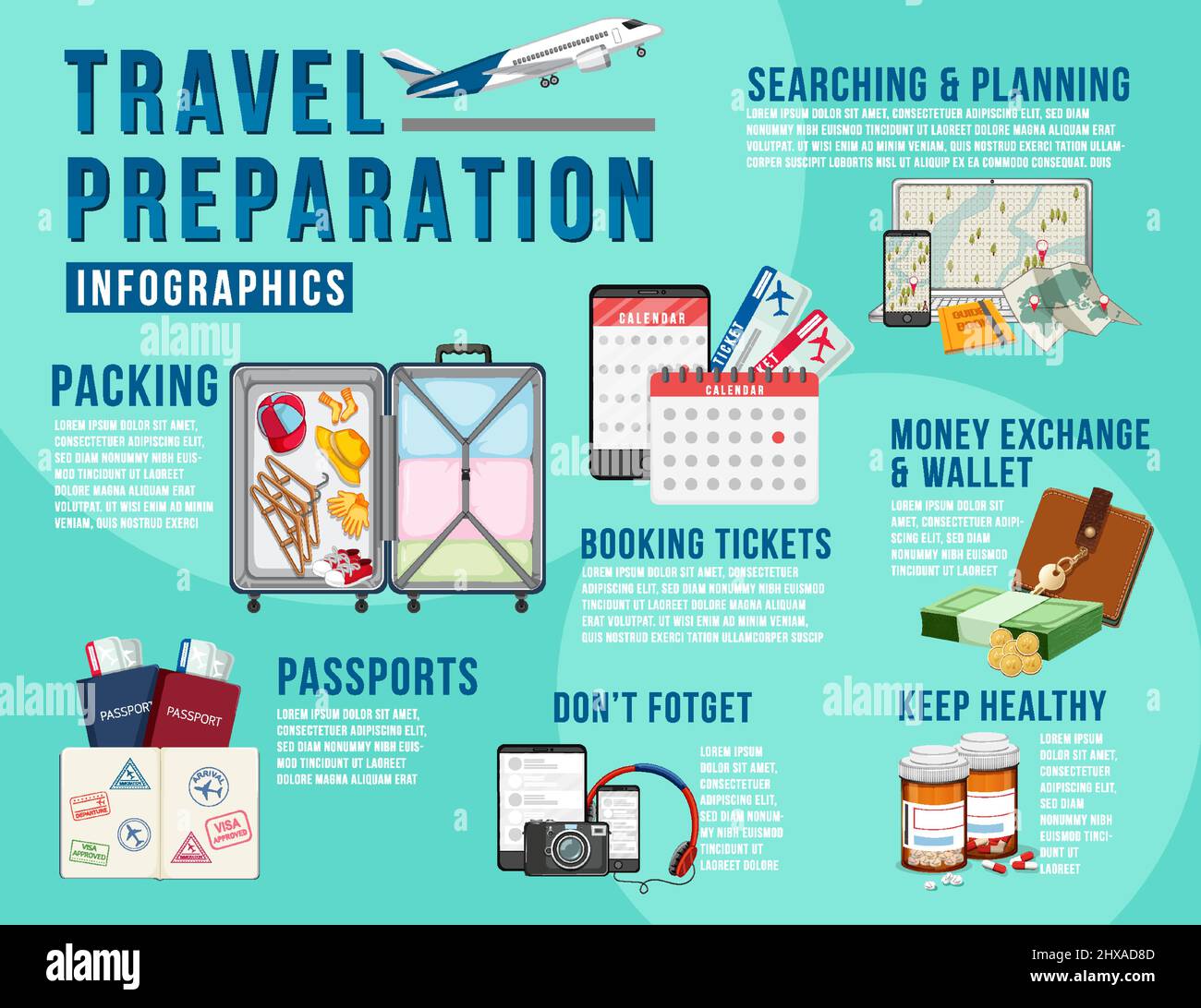 Travel preparation infographic template illustration Stock Vector Image ...