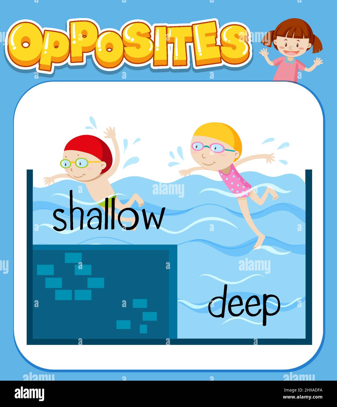 Opposite words for shallow and deep illustration Stock Vector Image ...