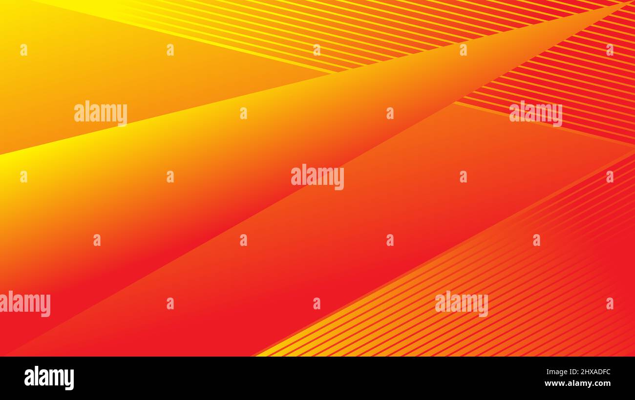 Abstract background of triangles and line pattern in gradient orange ...