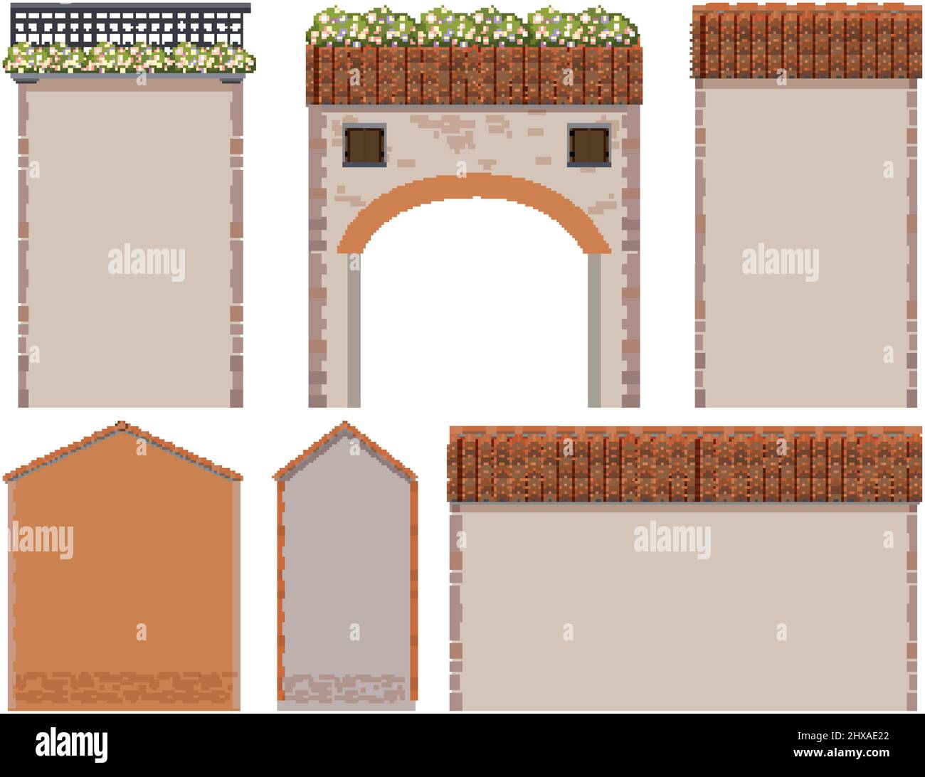 Stone walls cartoon Stock Vector Images - Alamy