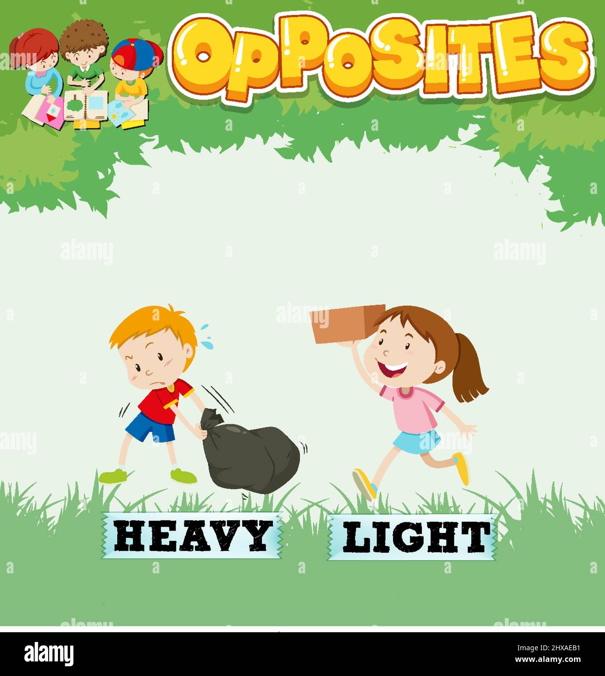 Opposite words for heavy and light illustration Stock Vector Image ... Opposite words for heavy and light illustration Stock Vector Image ...