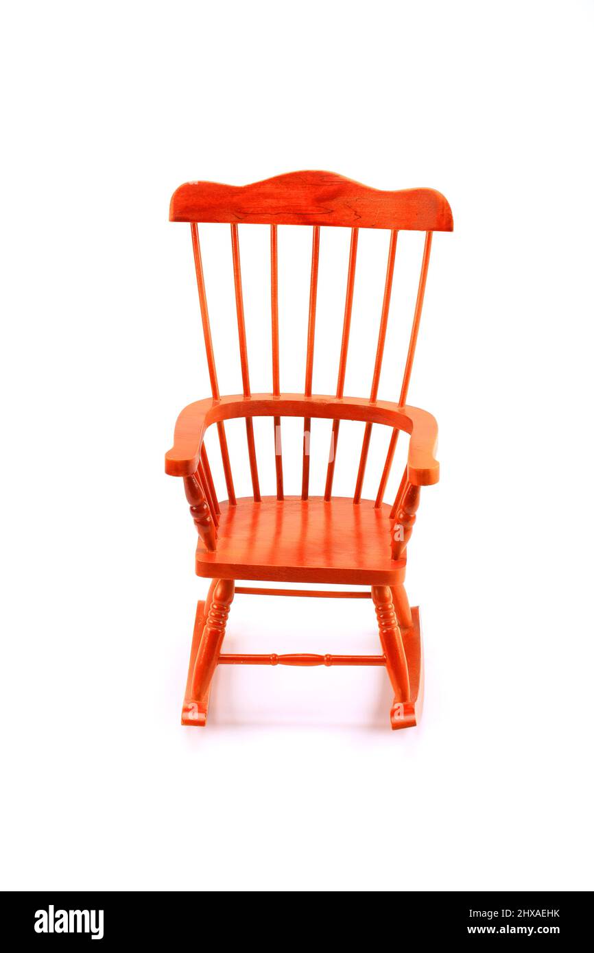 Rocking chair on white background Stock Photo - Alamy