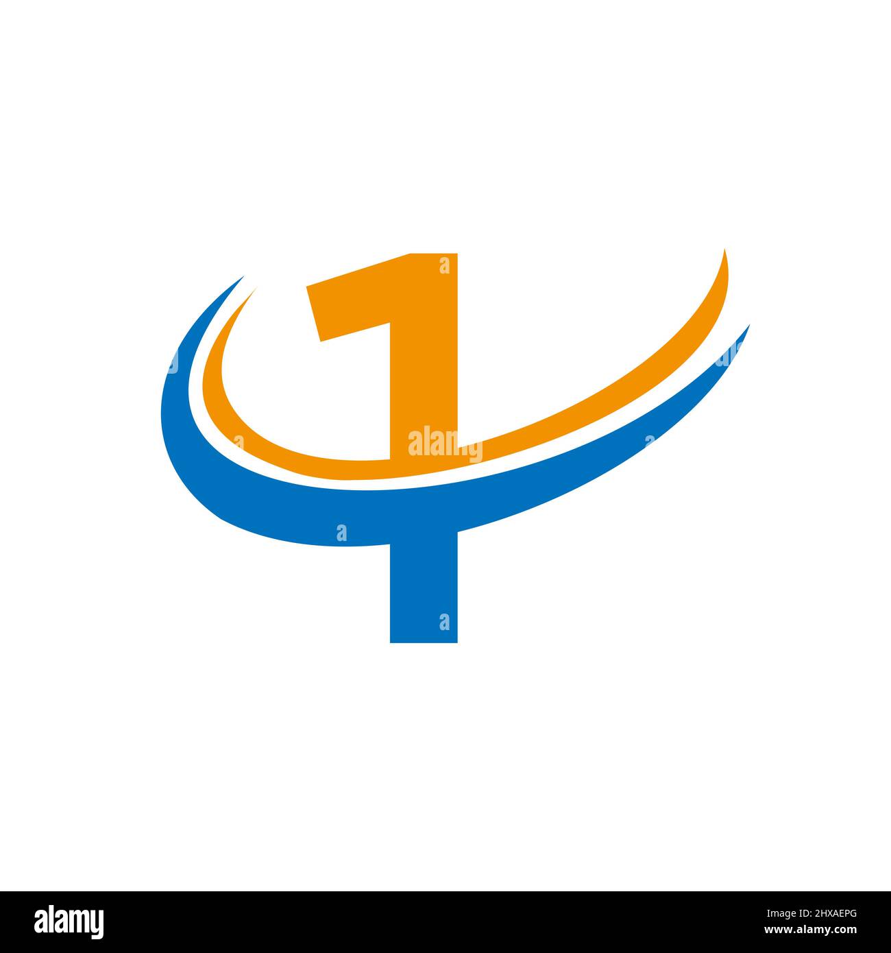 Initial 1 Letter Alphabet Logo Design In Vector Format. 1 Logotype For ...