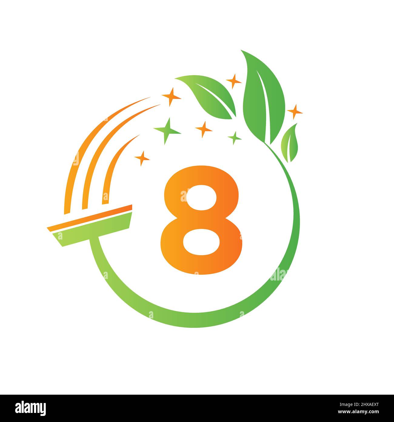 Cleaning Service, Woman Maid Logo On Letter 8. Clean House Sign, Fresh ...