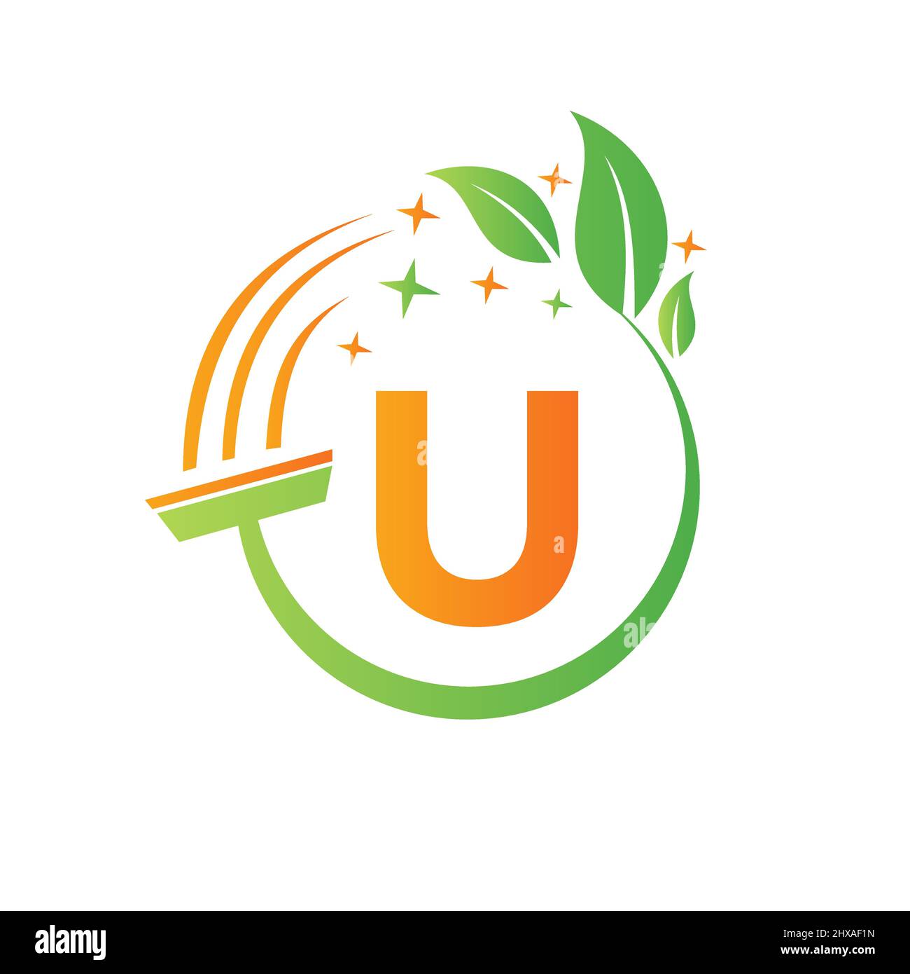 Cleaning Service, Woman Maid Logo On Letter U. Clean House Sign, Fresh ...