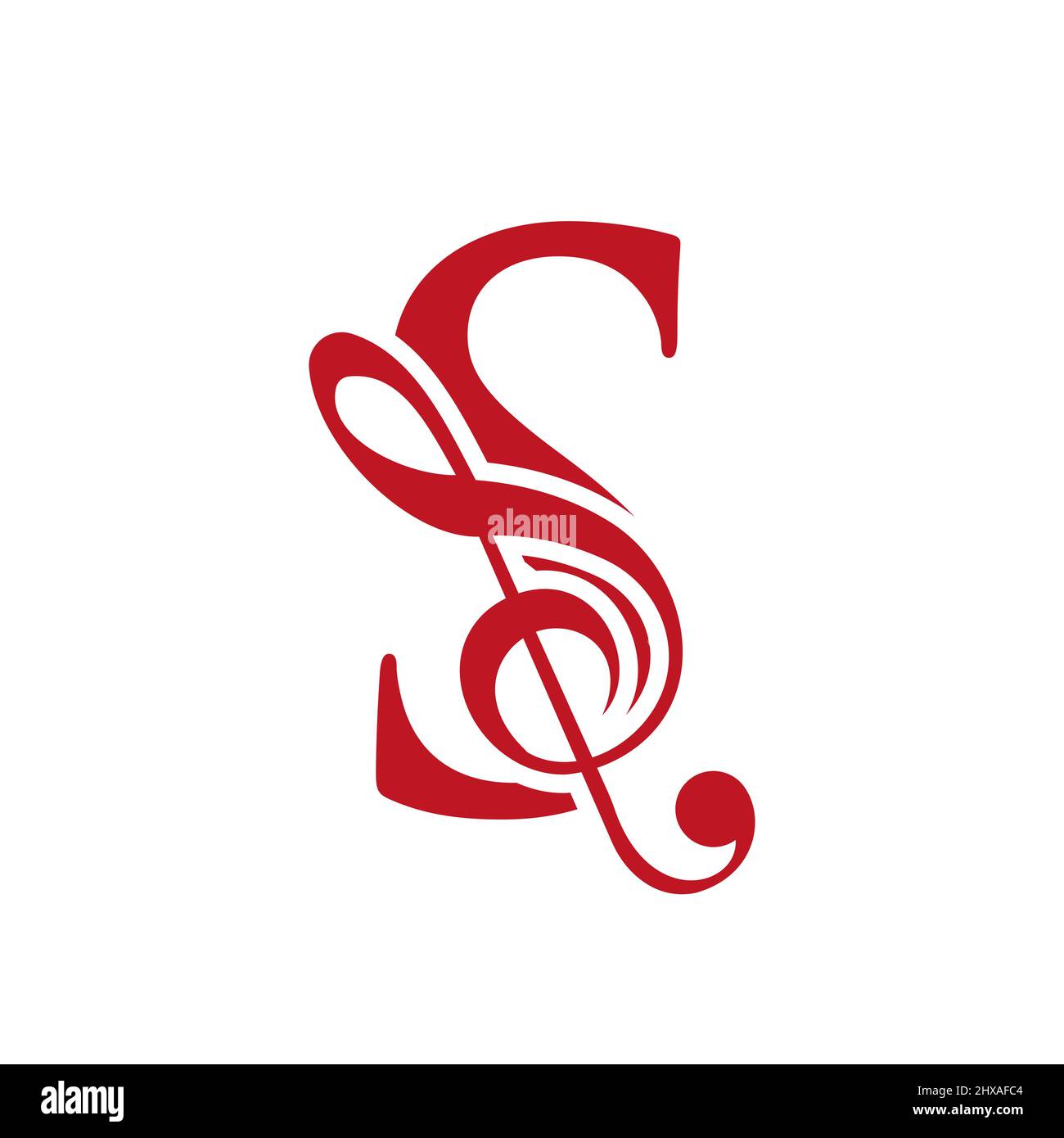 Music Logo On Letter S Concept. S Music Note Sign, Sound Music Melody ...