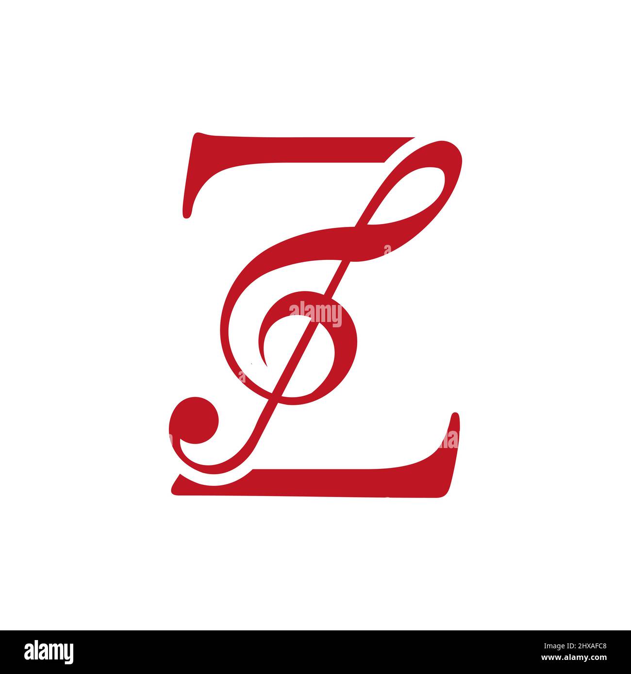 Music Logo On Letter Z Concept. Z Music Note Sign, Sound Music Melody ...