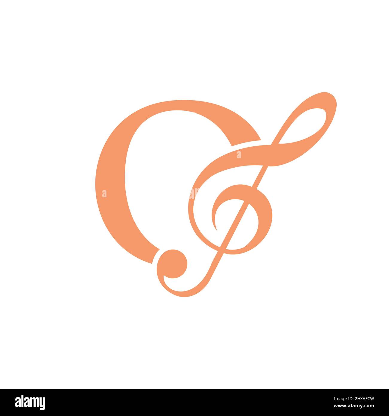 Music Logo On Letter O Concept. O Music Note Sign, Sound Music Melody ...