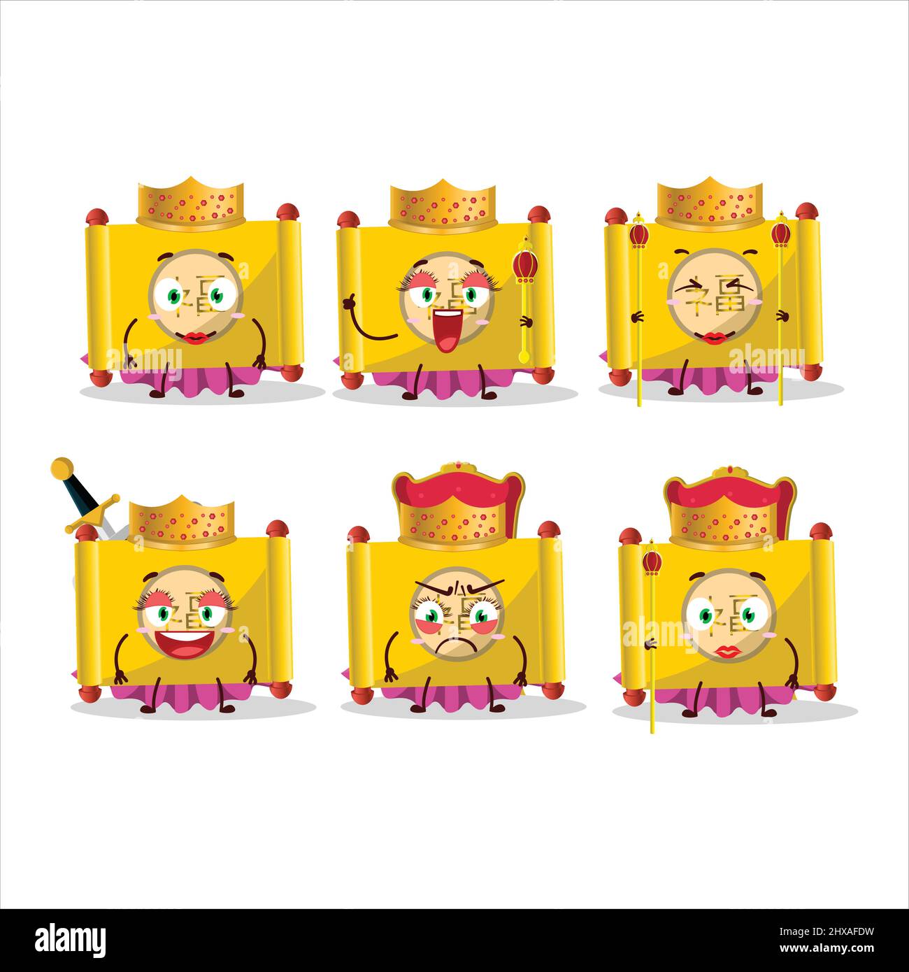 Queen and her magic clothes cartoon of yellow paper roll chinese ...