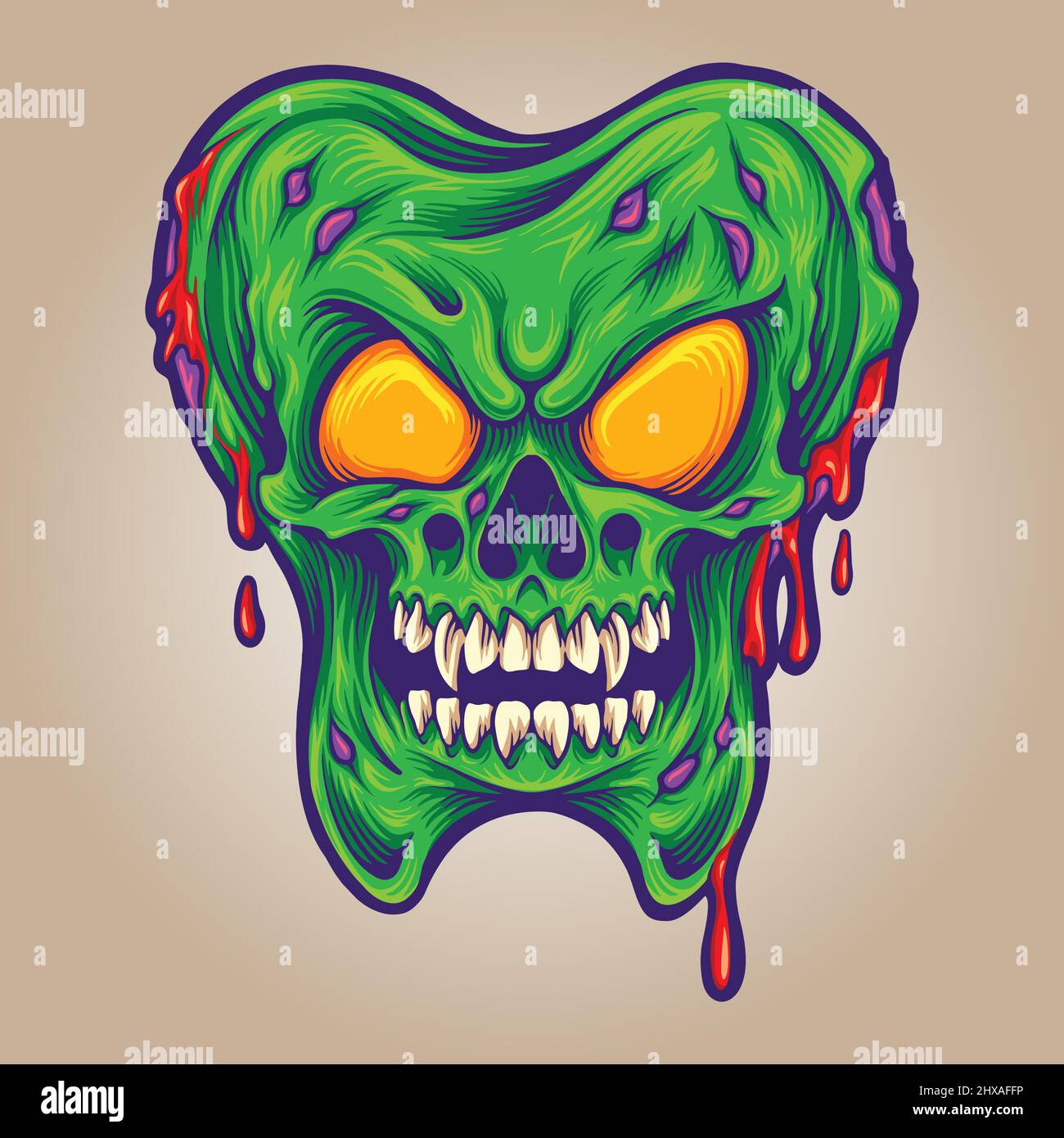 Zombie teeth with blood dripping Vector illustrations for your work ...