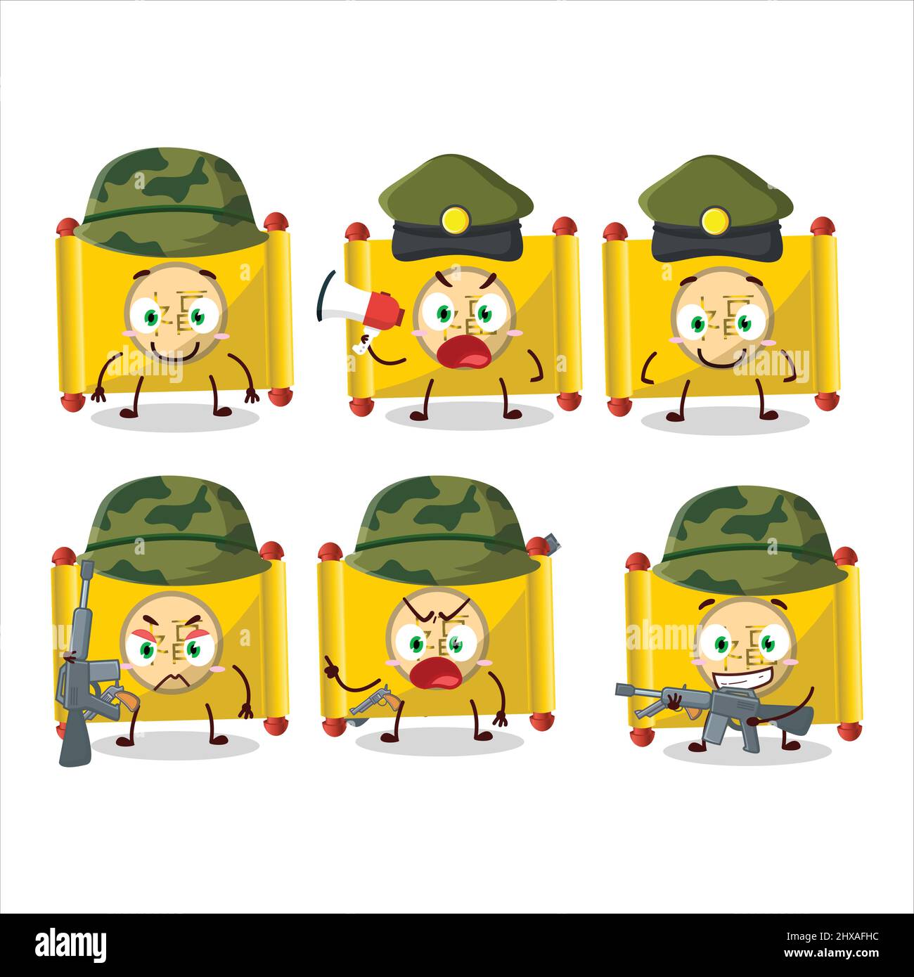 A charming soldier yellow paper roll chinese cartoon picture bring a ...