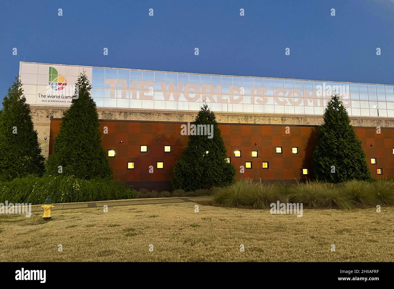 Signage for the The World Games 22 at the CrossPlex, Thursday, Mar. 10 ...