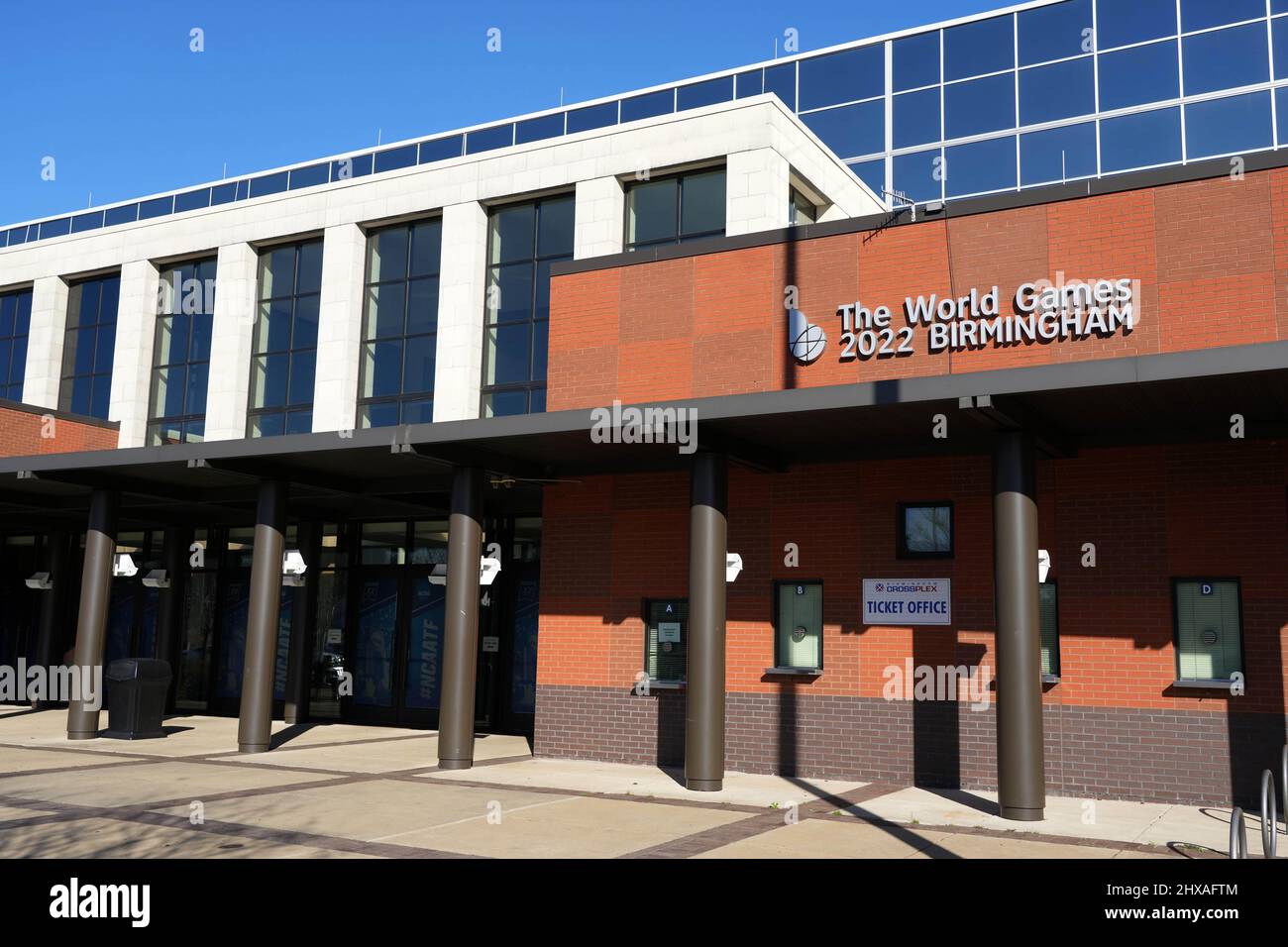 Signage for the The World Games 22 at the CrossPlex, Thursday, Mar. 10 ...